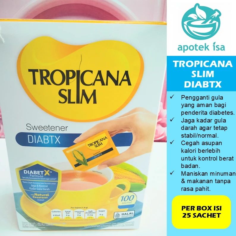 Jual Tropicana Slim Diabtx Per Box Isi 100 Sachet Pemanis Untuk ...