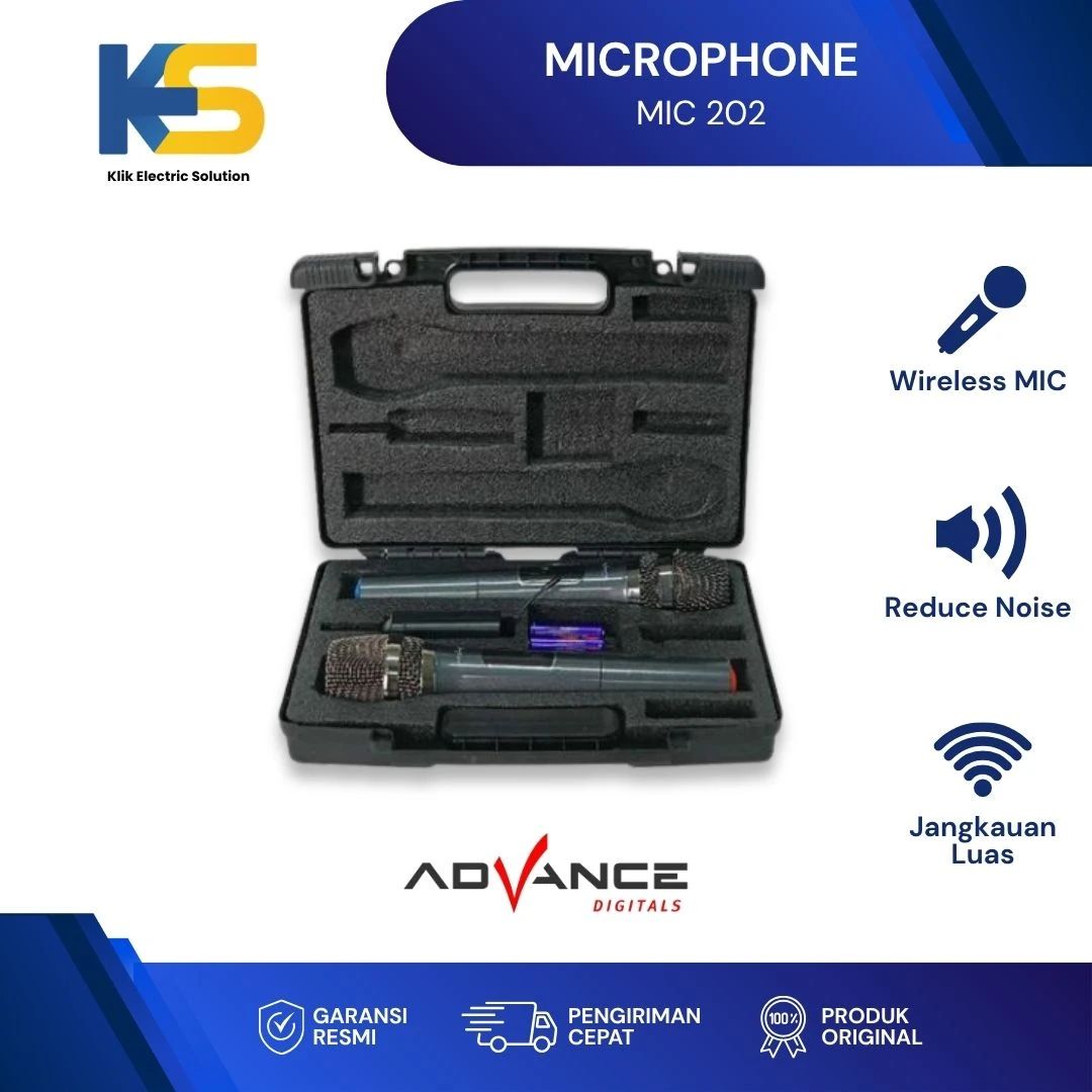 Jual K.e.s - Advance Mic-202 / Mic202 Profesional 2 Mic Wireless ...