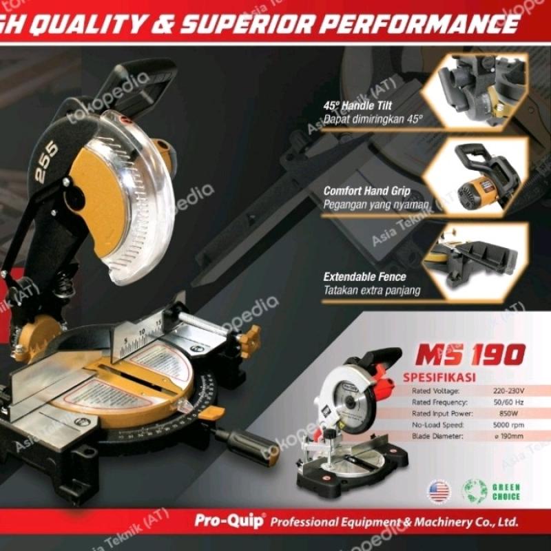 Promo Miter Saw Proquip Usa Heavy Duty Ms190 / Mesin Potong Alumunium 7 ...