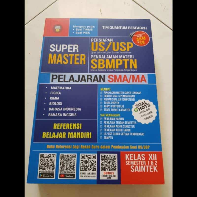 Jual Buku Super Master Us/usp Sbmptn Sma/ma Kelas Xii Saintek Smstr 1 ...