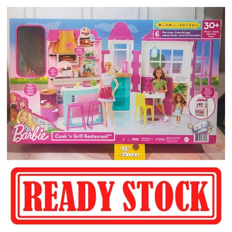 Promo BARBIE COOK N GRILL RESTAURANT PLAYSET WITH BARBIE DOLL Diskon 41 ...