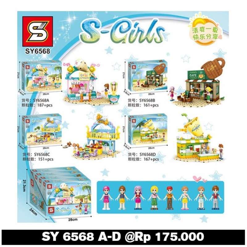 Promo Mainan Brick Toys Balok Susun Sy 6568 S Girl Beach Shop Series - Sy 6568 D Diskon 49% Di ...