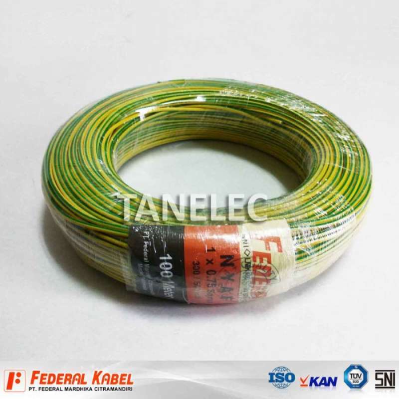 Promo Kabel NYAF 1x0.75 Kuning Hijau - Federal Cable Diskon 23% di ...
