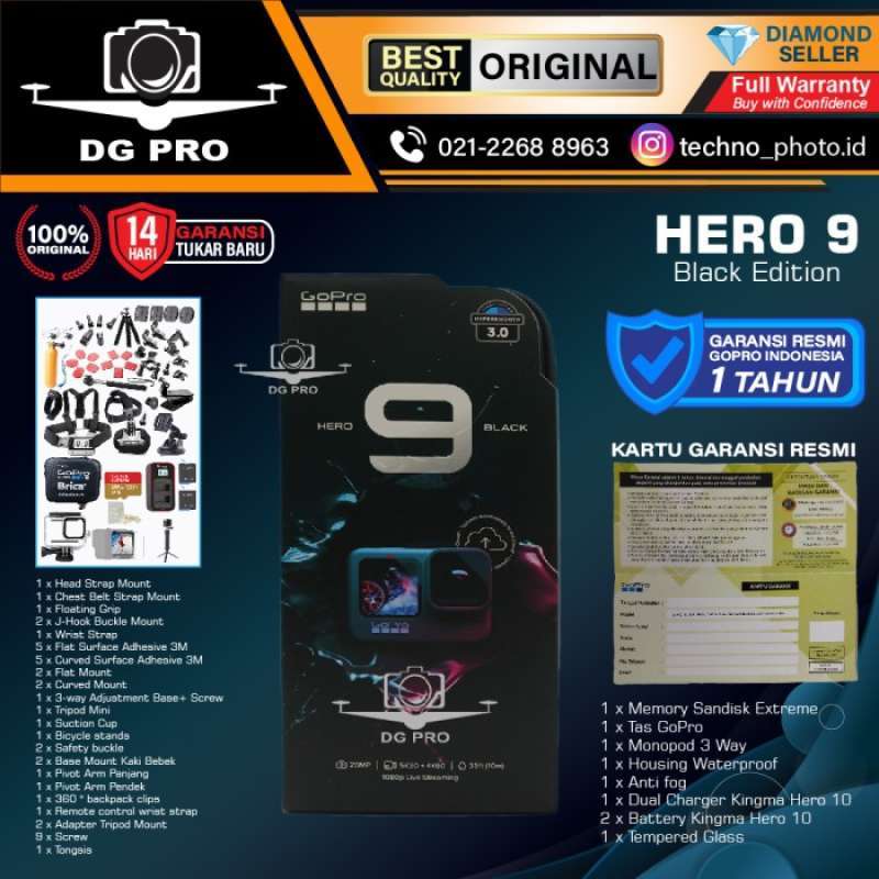 Promo Gopro Hero 7 Black Edition Bonus 6 Item - Go Pro Hero7 4K 60Fps ...