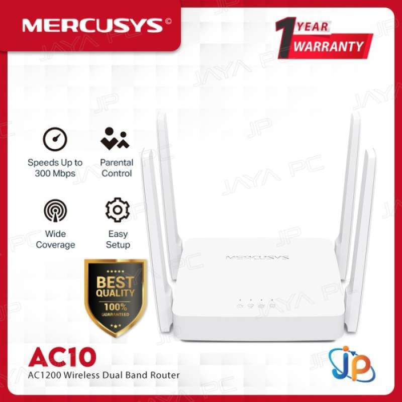 Promo Mercusys AC10 AC1200 WiFi Wireless Dual Band Router 300Mbps ...