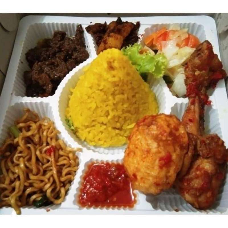 Jual Tumpeng Mini Nasi Box Isi 8 Paket Nasi Kotak Enak, Halal tanpa MSG ...