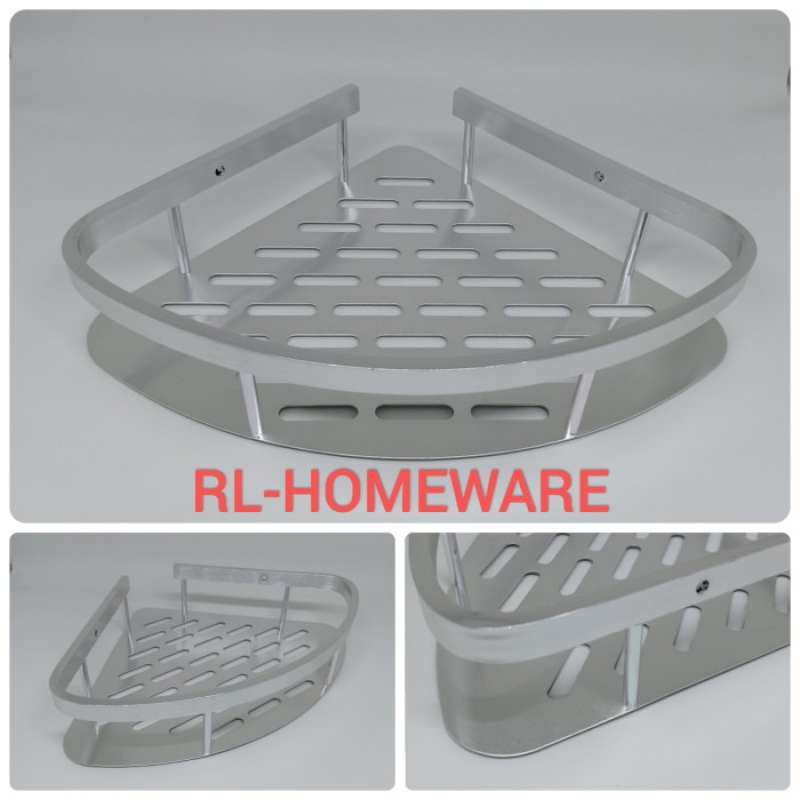Promo Rak sabun / rak sudut siku kamar mandi single aluminium Diskon 23 ...