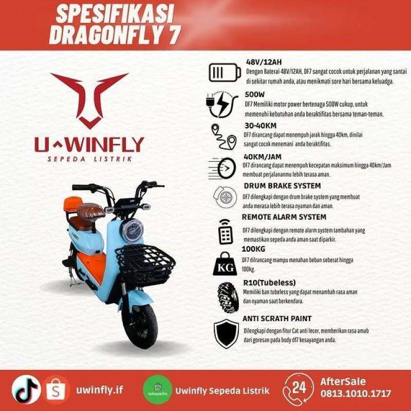 Jual Sepeda Listrik E-bike U-winfly Uwinfly Dragon Fly 7 Dragonfly 7 ...