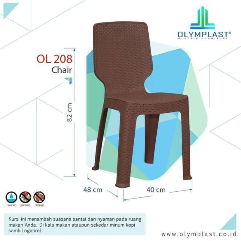 Promo Kursi Sender Bangku Plastik Olymplast Rotan Anyaman Makan OL 208 ...