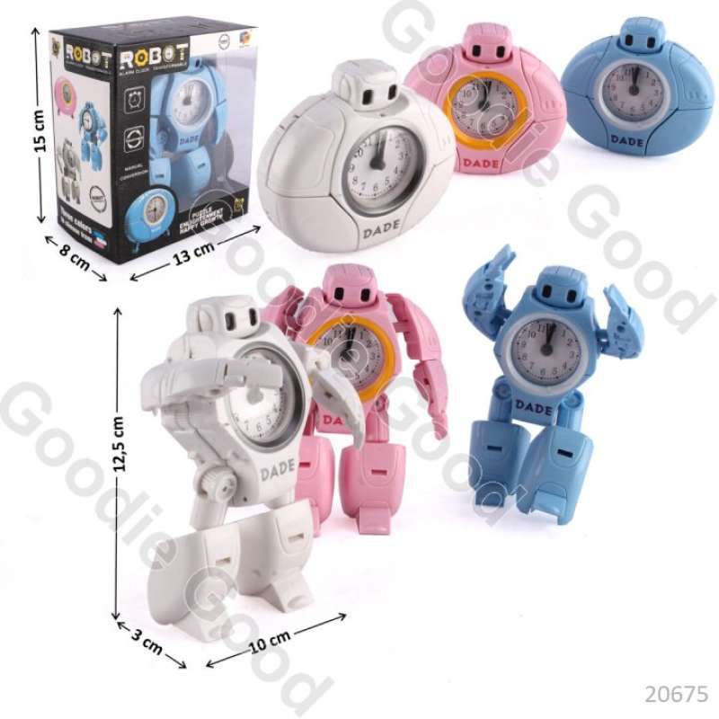 Jual 20675 - Robot Deform 2 in 1 Jam Meja Robot Alarm Clock ...