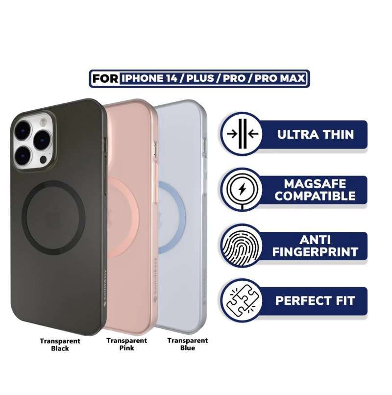 Promo Case iPhone 14 Pro Max Plus SwitchEasy Gravity M Thin Magsafe Casing - 14 Plus Trans Black ...