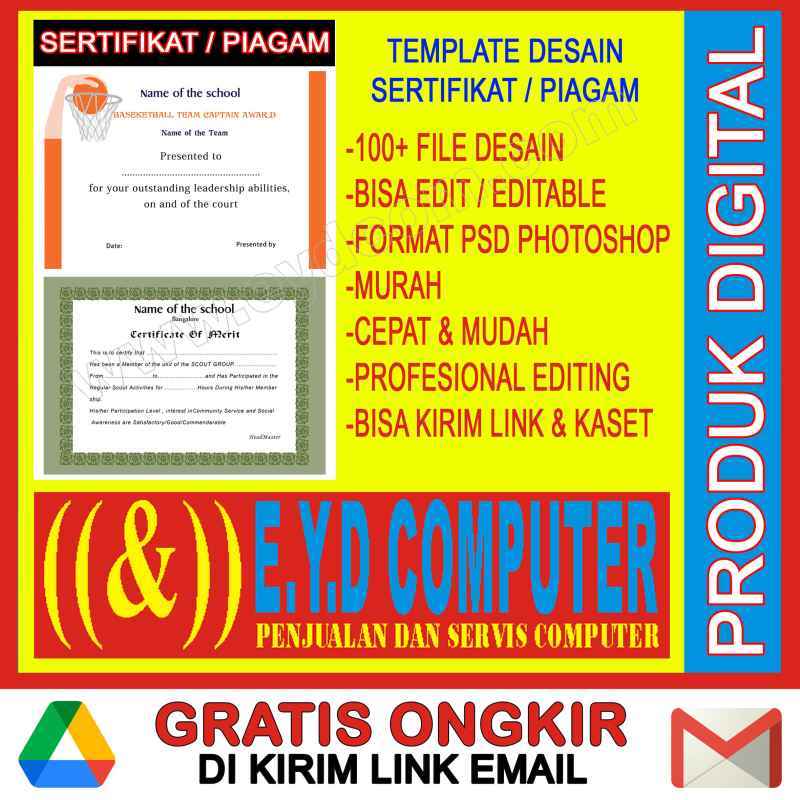 Jual DESAIN SERTIFIKAT PIAGAM KOLEKSI TEMPLATE DESIGN GRAFIS ...