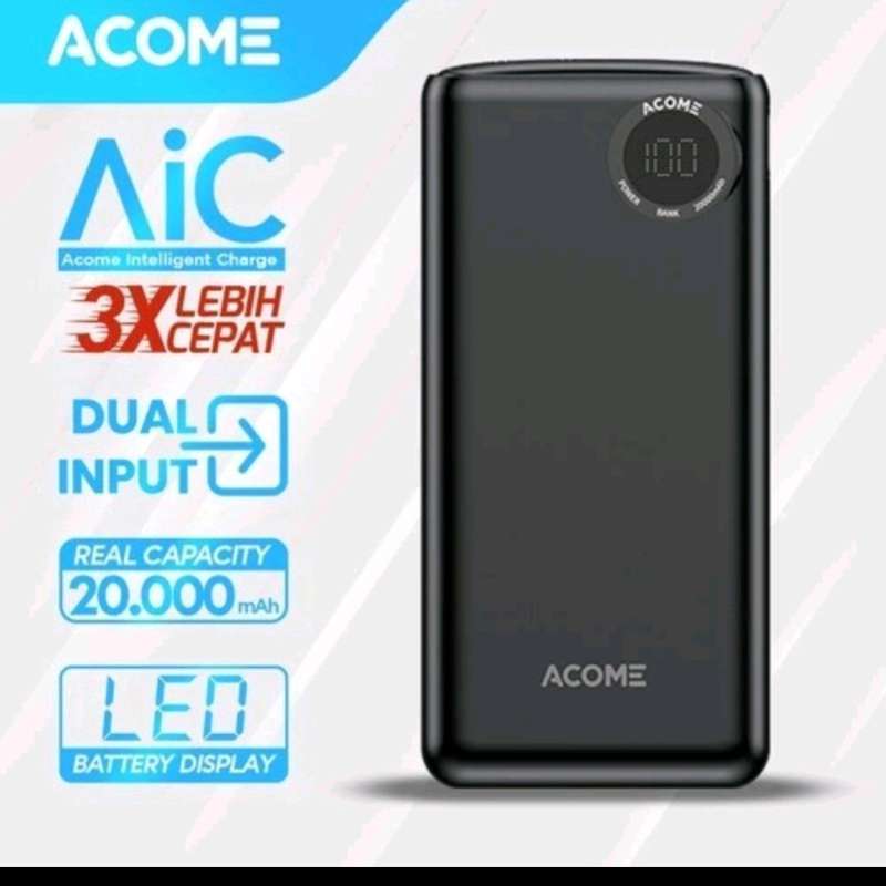 Promo ACOME Powerbank 20000mAh Fast Charging Dual input AP202 Free ...