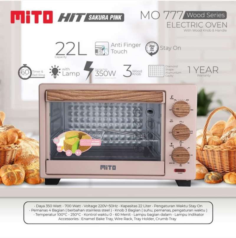 Promo Oven MITO MO 777 HIT kapasitas 22L Wood Series Oven Listrik Mito ...