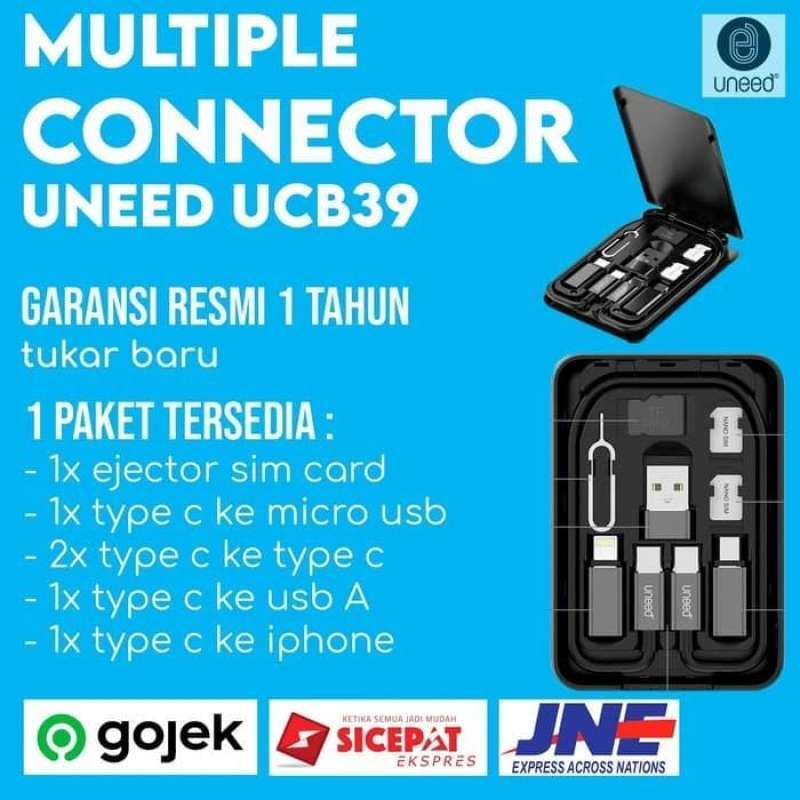 Jual UCB39-UNEED Multiple Connector Port USB A /Lightning/Micro USB ...