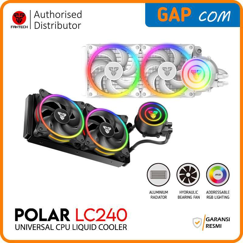 Promo CPU Cooler Fantech LC240 Polar AIO ARGB Liquid Cooler AMD/INTEL ...