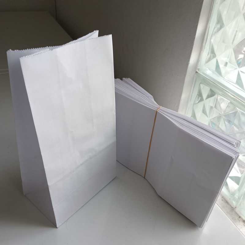 Jual KANTONG KERTAS ROTI MAKANAN PAPER BAG SOS PUTIH WHITE 1 PACK 50 ...