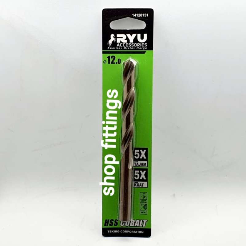 Promo Mata Bor 12Mm Besi Stainless Alumunium Kayu Ryu Hss Cobalt Drill ...