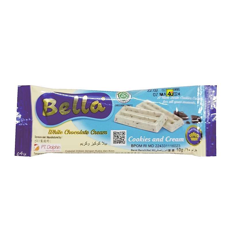 Promo Bella - Cookies and Cream White Chocolate Bar - 10 gr SACHET Diskon 38% di Seller ...