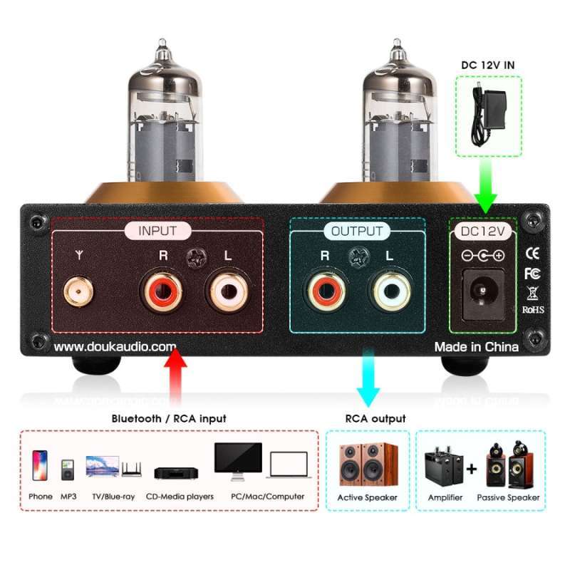 Jual Nobsound Douk Audio P2 Mini Vacuum Tube Preamp Headphone Amplifier ...
