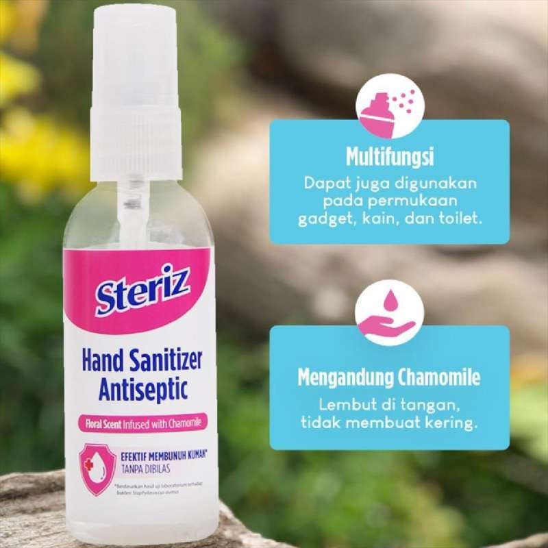 Jual Steriz Hand Sanitizer Antiseptic Froral Scent 60ml Di Seller ...
