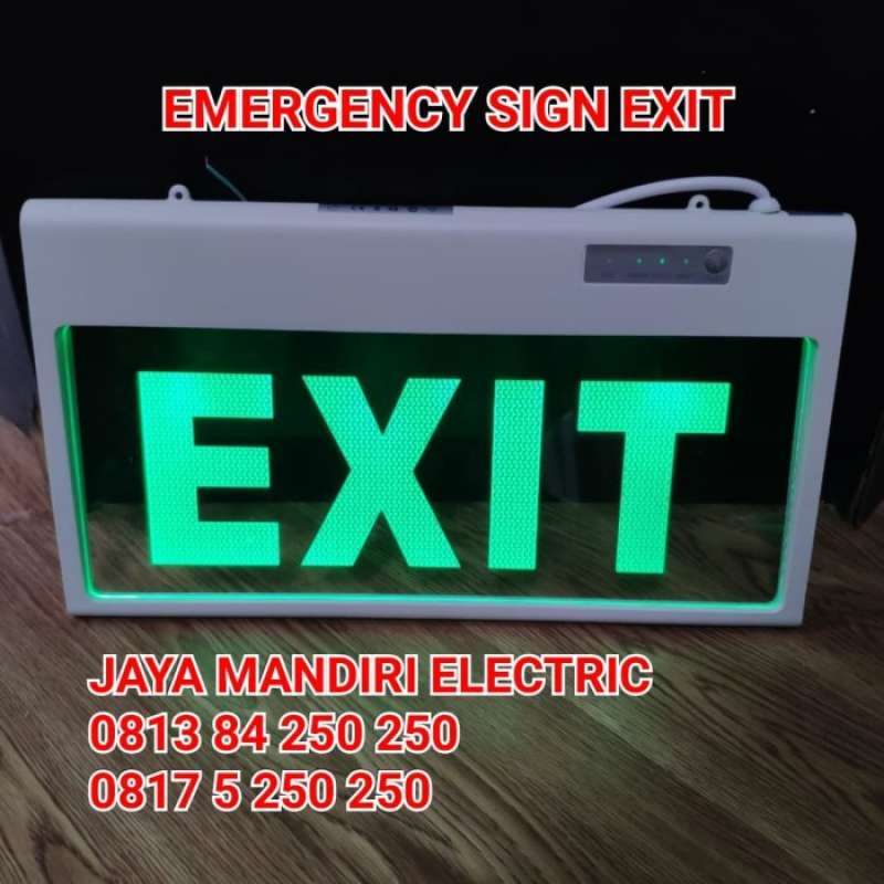 Promo LAMPU EXIT LED EMERGENCY TRANSPARAN LED HIJAU / SIGN DARURAT ...
