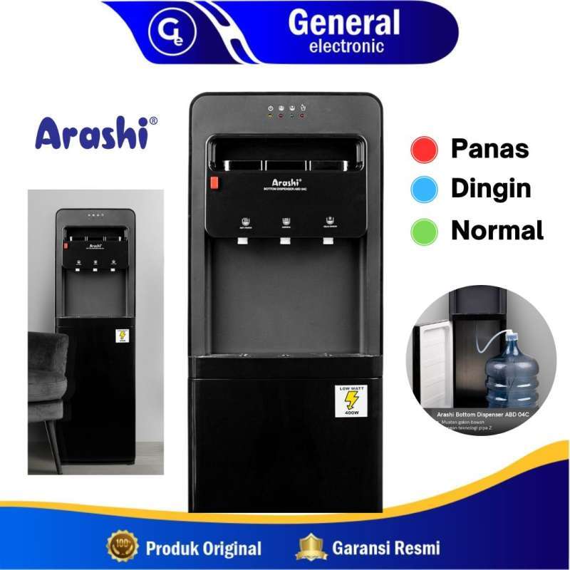 Jual Dispenser air galon bawah Arashi ABD 04C Hitam - Panas Dingin ...