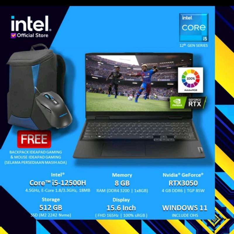 Jual Ideapad gaming 3i f1id Rtx3050 i5 12500H 16GB win11 ohs di Seller YourITstore - Tambaksari ...