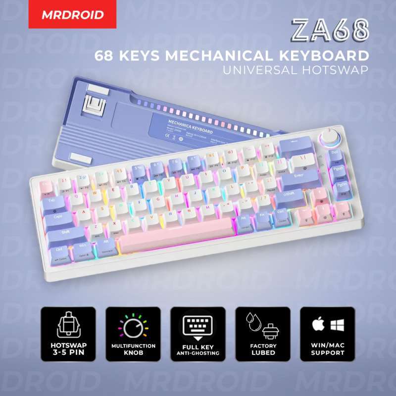 Promo Zifriend ZA68 Mechanical Keyboard Universal Hotswap Evo Layout ...