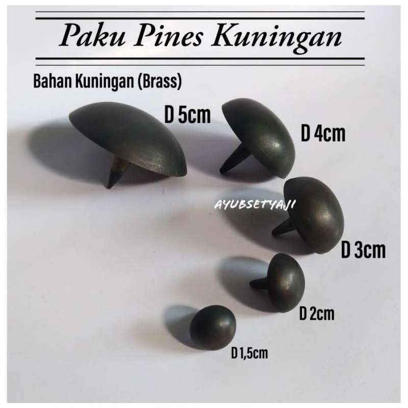 Jual Paku pines kuningan D4cm paku kuningan paku payung aksesoris pintu ...