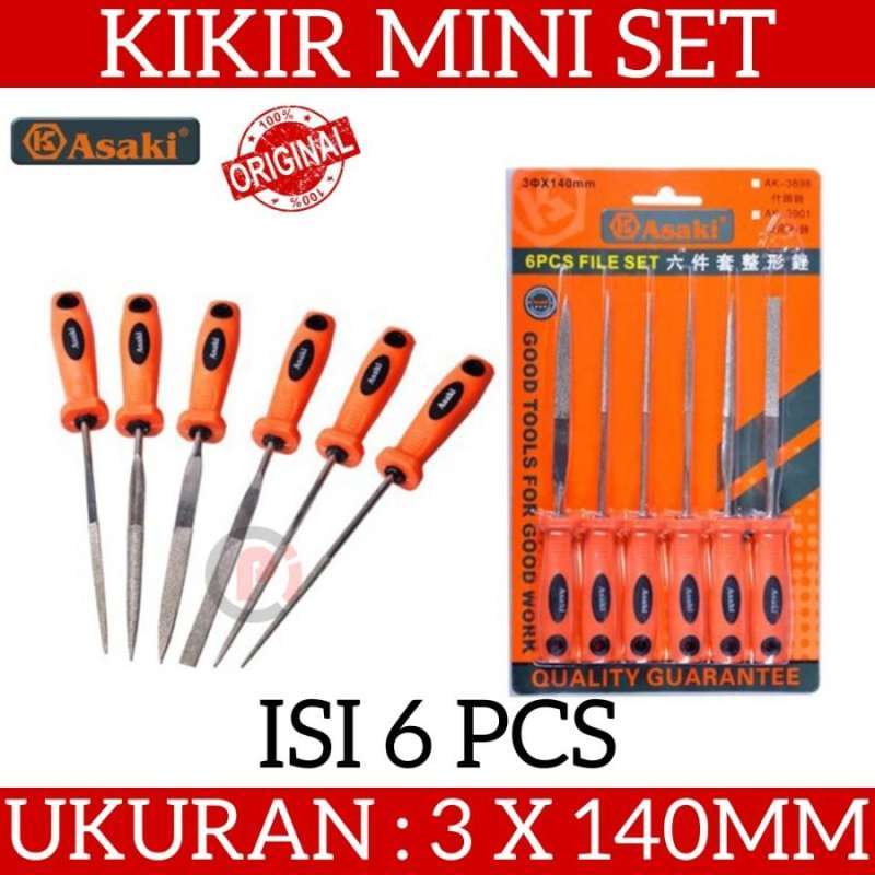 Jual Asaki Ak3898 Kikir Mini Set 6in1 File Set Ukuran 3 X 140mm Heavy ...