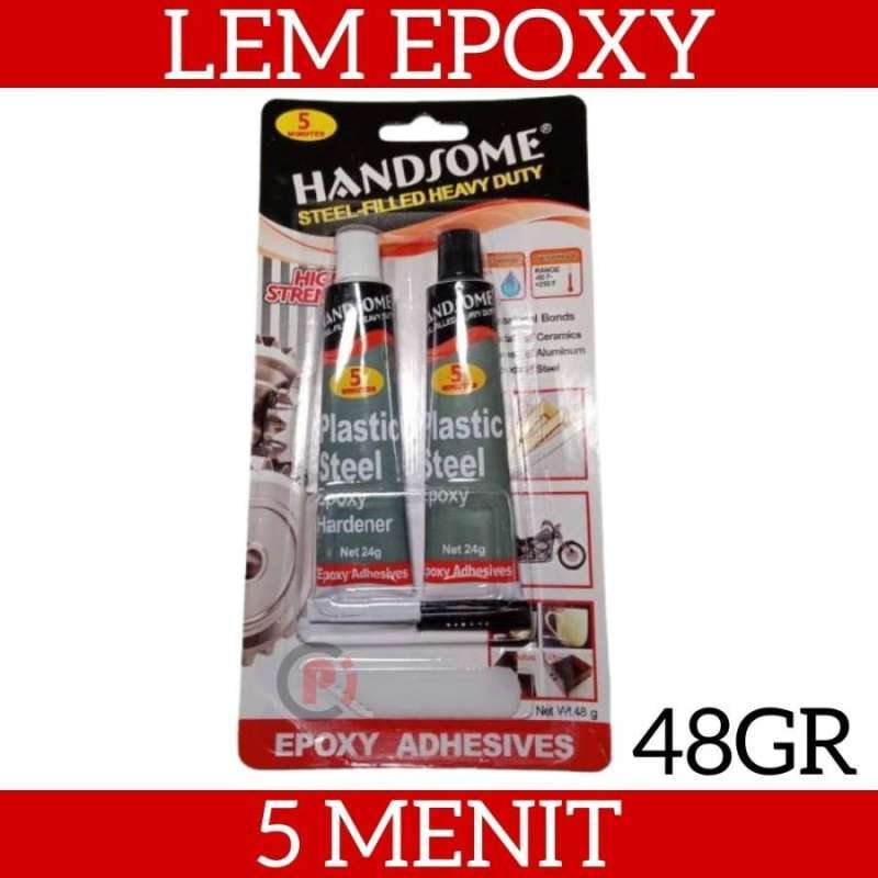 Jual HANDSOME Lem Epoxy 5 Menit Campur For Besi Keramik Kayu Kaca ...