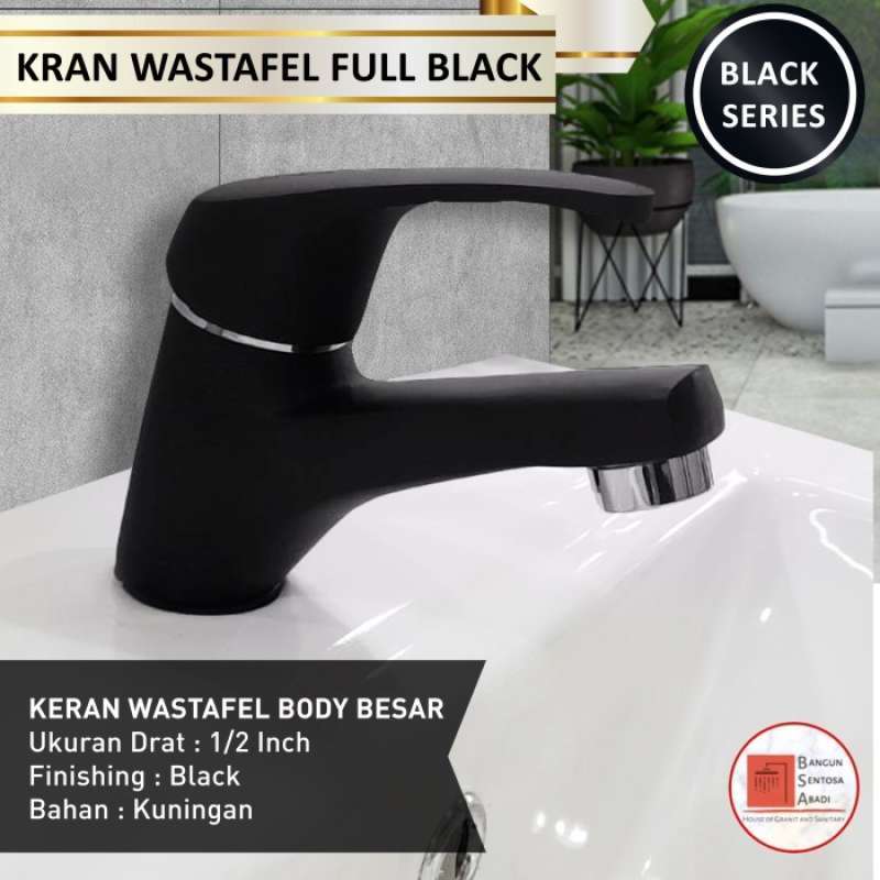 Promo Kran Wastafel Hitam Doff / Keran Washtafel / Keran Air Kuningan ...