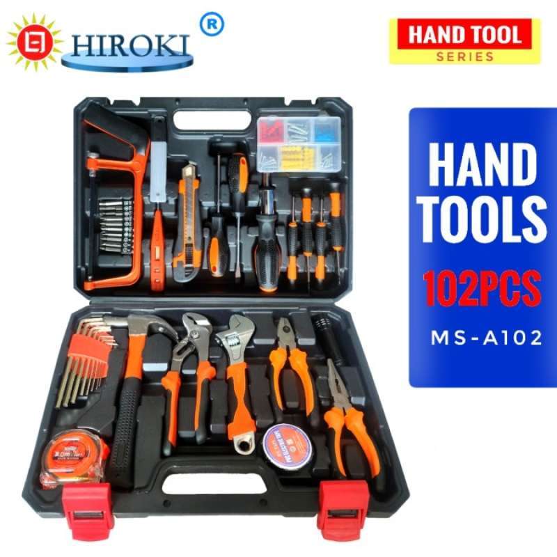 Promo HIROKI Tool Kit Set Box Peralatan Pertukangan Hand Tools Lengkap ...