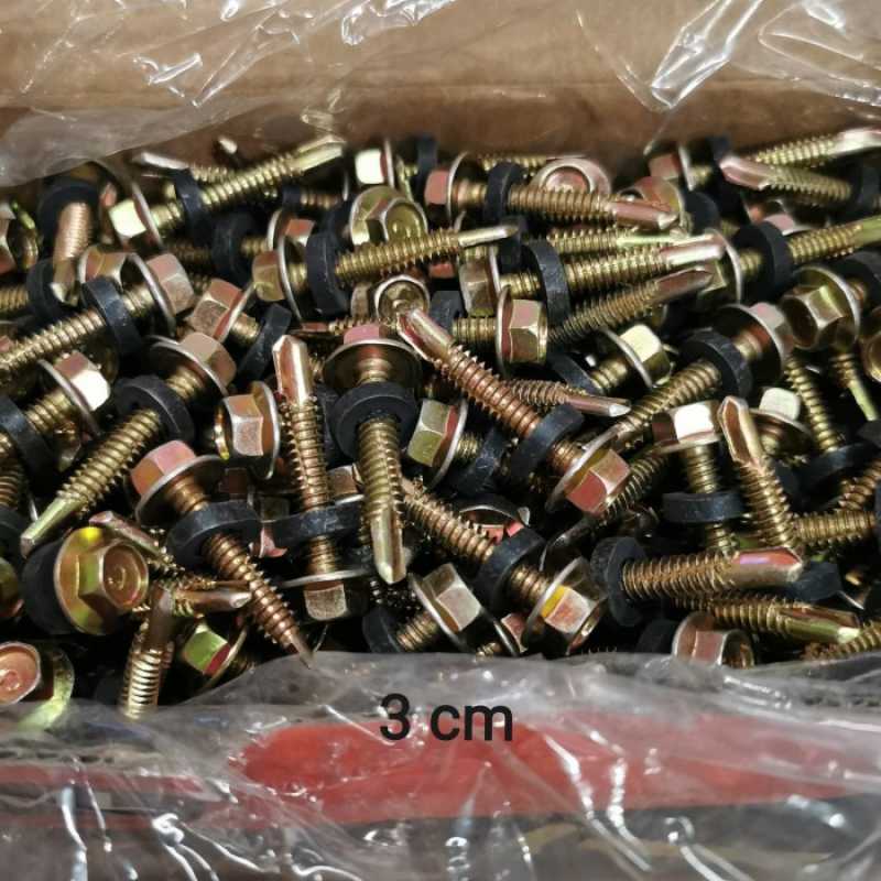 Promo SKRUP ROOFING 3 CM PER KOTAK / SEKRUP HOLO BESI BAJA ROPING ...