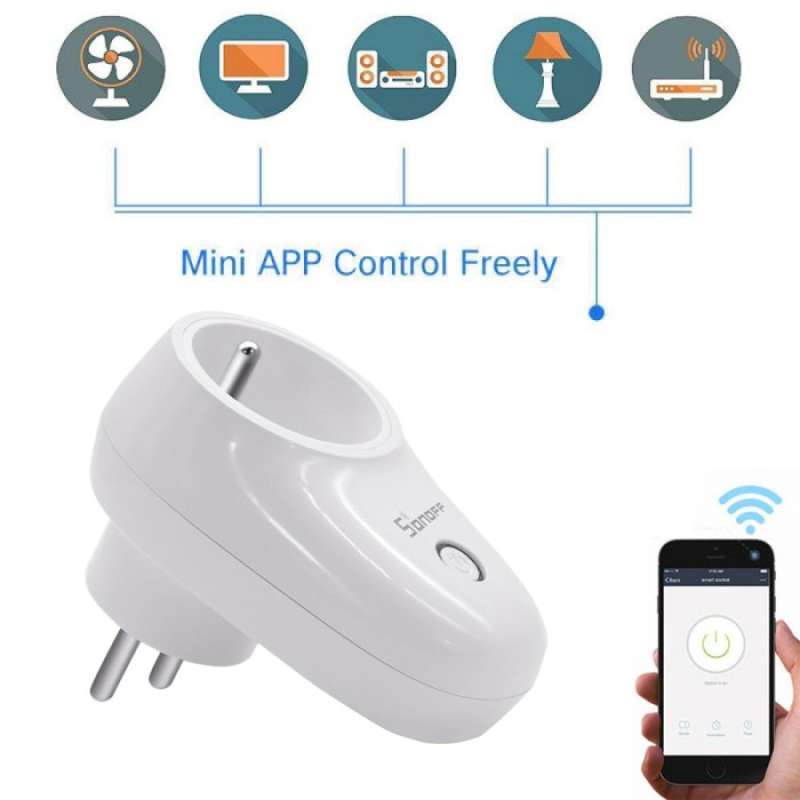 Promo Sonoff Stop Kontak Smart Plug WiFi Wireless Remote Control ...