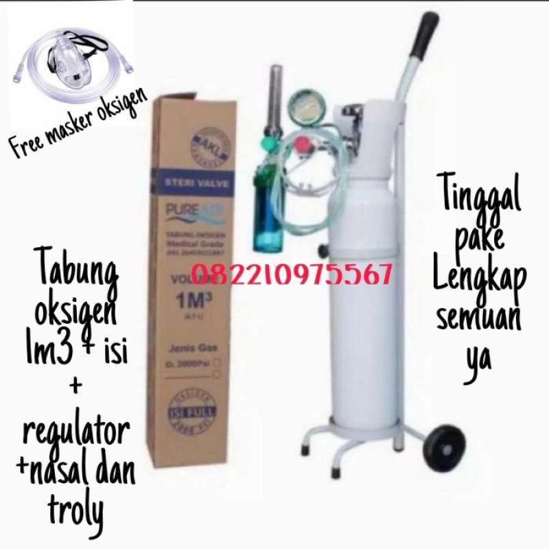 Jual Tabung Oxygen Lengkap 1m3 Siap Pakai - Tabung Oksigen Set 1m3 ( Ekspd) Di Seller Bergas ...