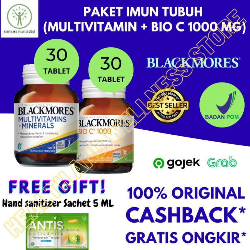 Promo Paket Blackmores Imun Tubuh - Multivitamin 30 Tablet Bio C 30 ...