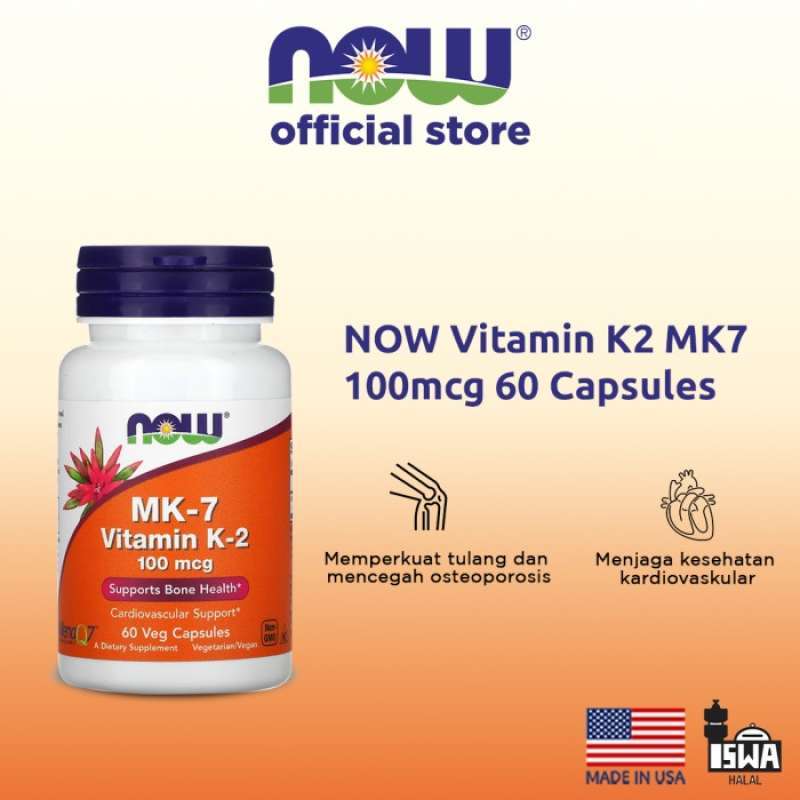 Promo Now Vitamin K2 Mk7 100Mcg 60 Capsules Diskon 23% di Seller RIFAH ...