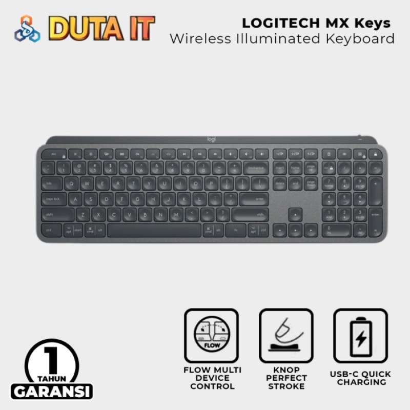 Promo Logitech MX Keys Advanced Wireless Backlit Keyboard Diskon 33% di ...