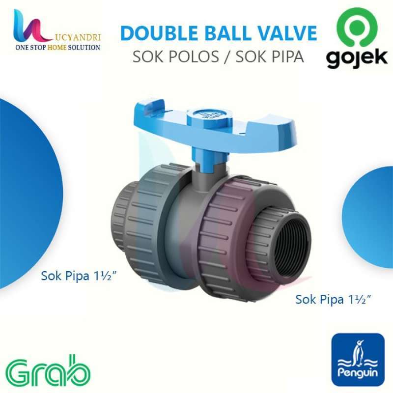 Promo Double Union Ball Valve Penguin ukuran 1.5 Inch Sok Pipa Stop ...