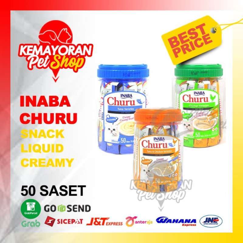 Promo Snack Kucing Ciao Inaba Churu Tuna Chicken Variety Toples 50Saset ...