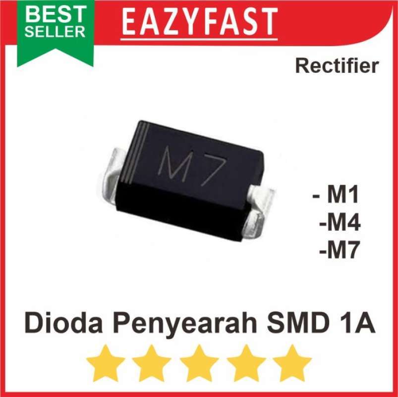 Jual Dioda SMD 1A M1 M4 M7 1N4001 1N4004 1N4007 1 A Ampere Diode Rectifier - M7 di Seller ...