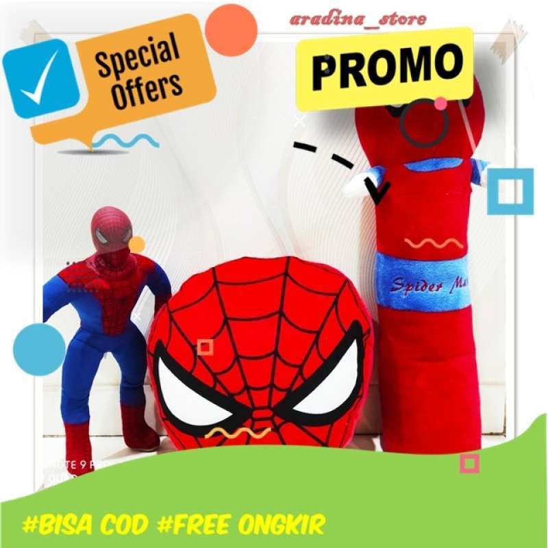 Promo Bantal Guling Spiderman Murah Boneka Spider Man Untuk Anak Laki ...