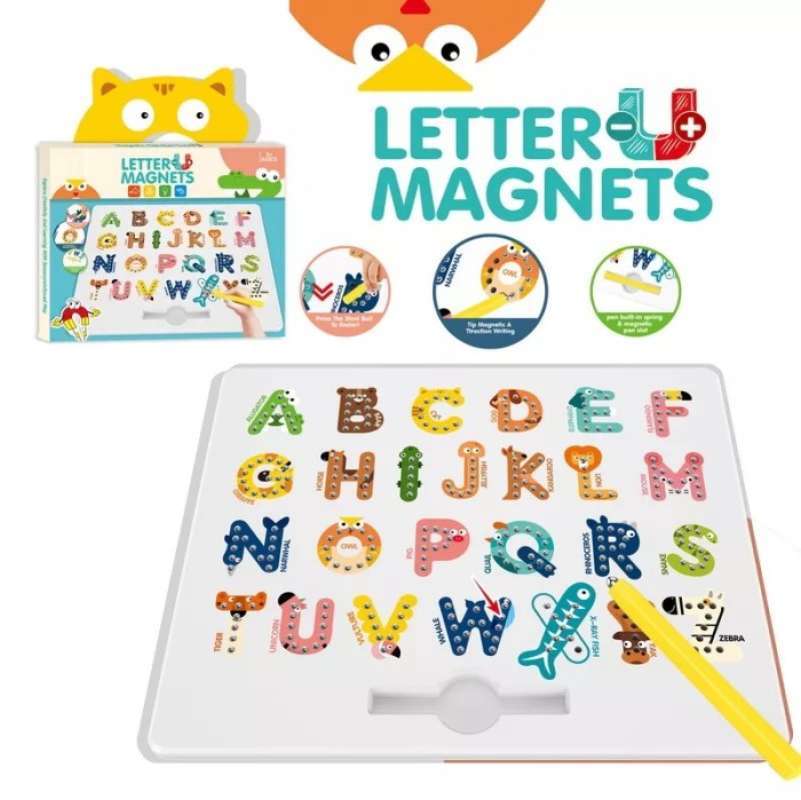 Jual mainan edukasi abc letter tracing magnetic drawing / alphabet abc ...