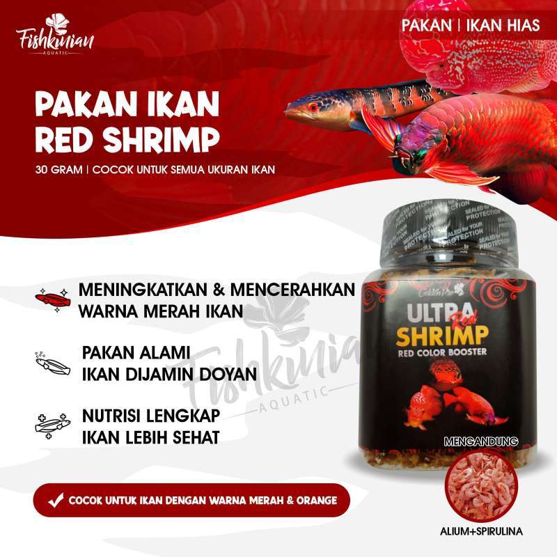 Promo Ultra Red Shrimp Udang Kering Pakan Ikan Hias Predator Channa Louhan Diskon 57% Di Seller ...