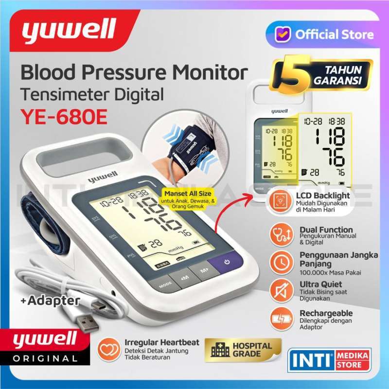 Promo YUWELL - Tensimeter Digital YE 680E | Professional Tensi Tekanan Darah Diskon 11% di ...