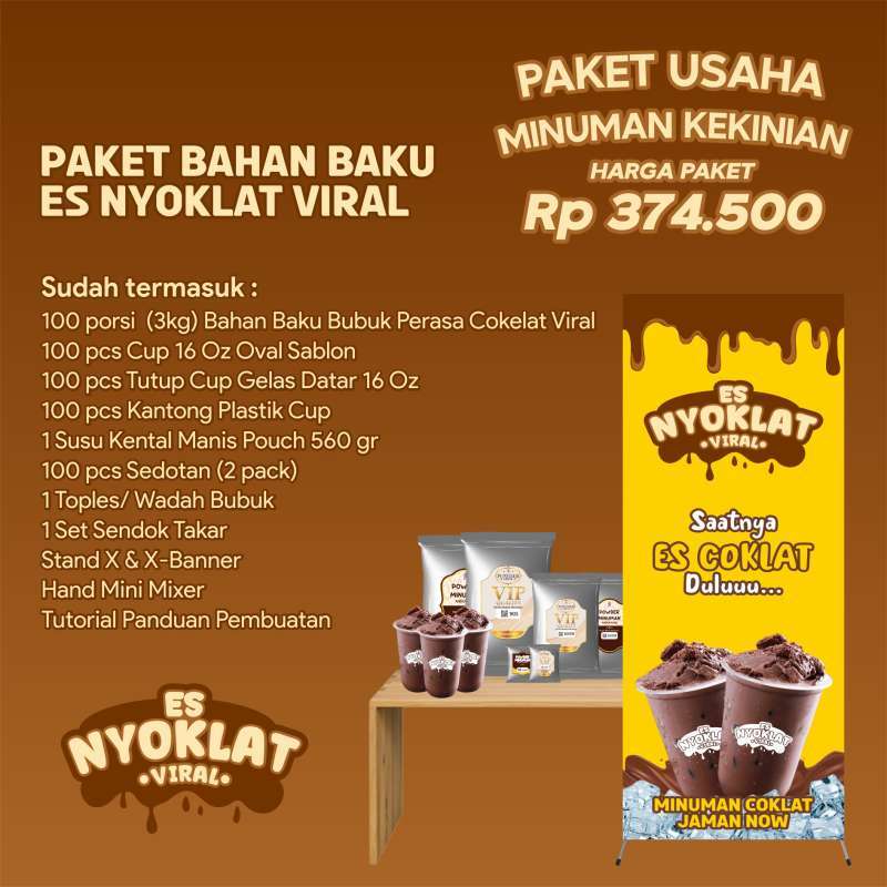 Jual Paket Usaha Minuman Es Nyoklat Viral Kemitraan Usaha Minuman ...