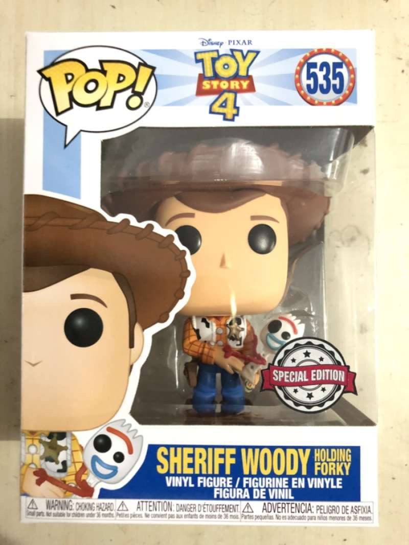 Jual Funko Pop Disney Toy Story 4 Sheriff Woody Holding Forky Di
