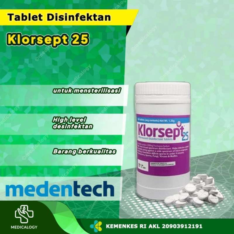 Promo Onemed Tablet Desinfektan Klorsept 25 Botol Isi 300 Tablet Diskon ...